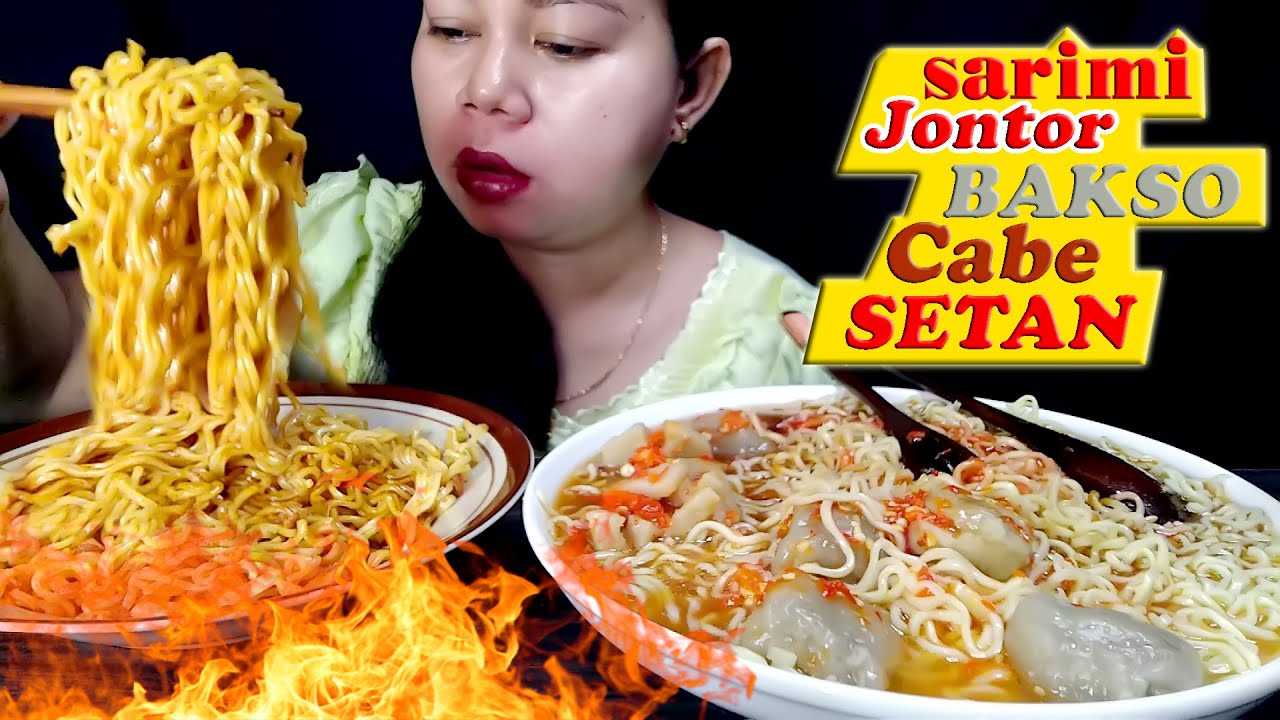 SARIMI ISI 2 + BASO CABE SETAN pedesnya bikin Jontor 😵😵 - YouTube