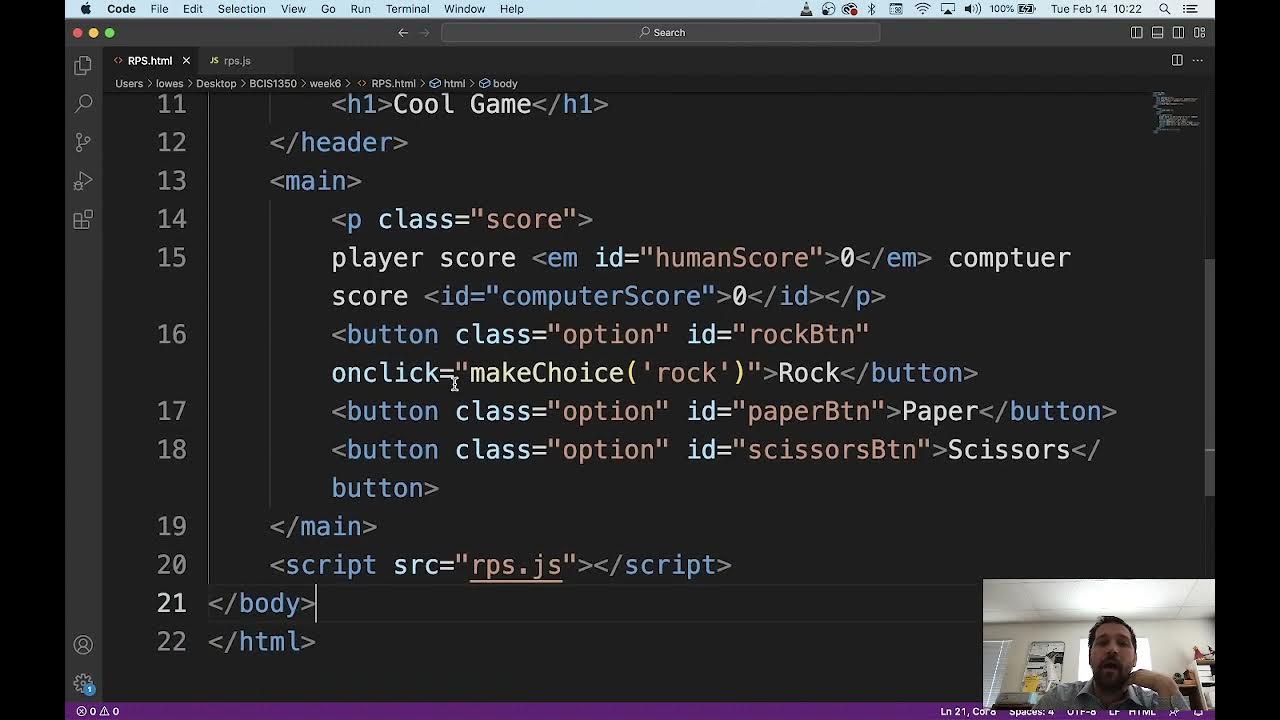 Rock Paper Scissors HTML and JavaScript - YouTube