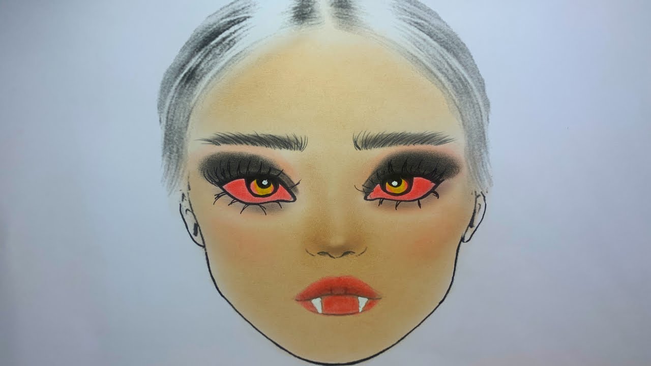 Vampire Makeup tutorial - Face Chart - YouTube