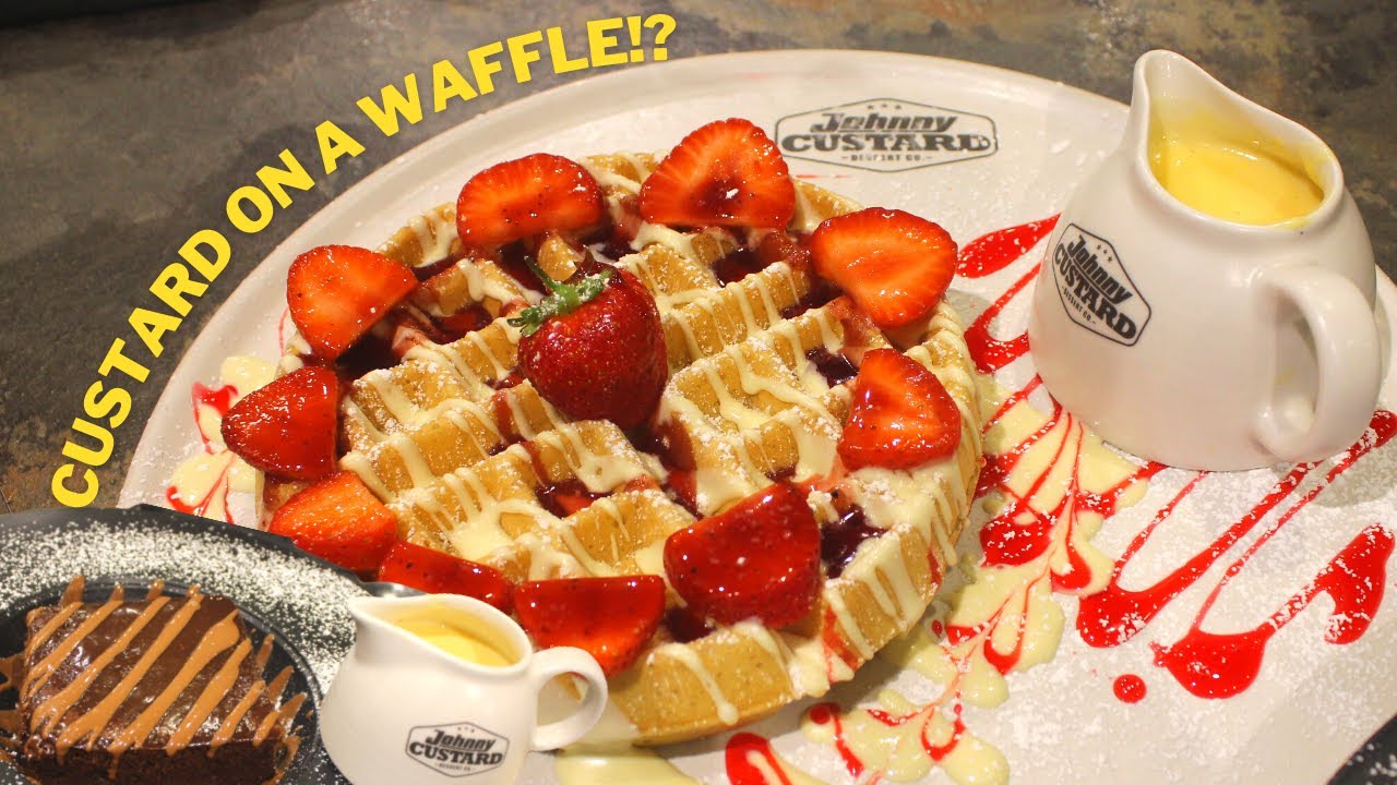CUSTARD ON A WAFFLE???!!! - JOHNNY CUSTARD LEICESTER REVIEW - YouTube