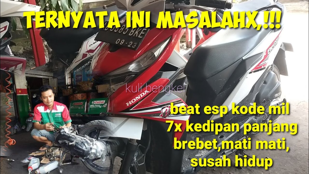 tutorial||Honda beat esp kode mil 7× kedipan panjang brebet dan solusix ...