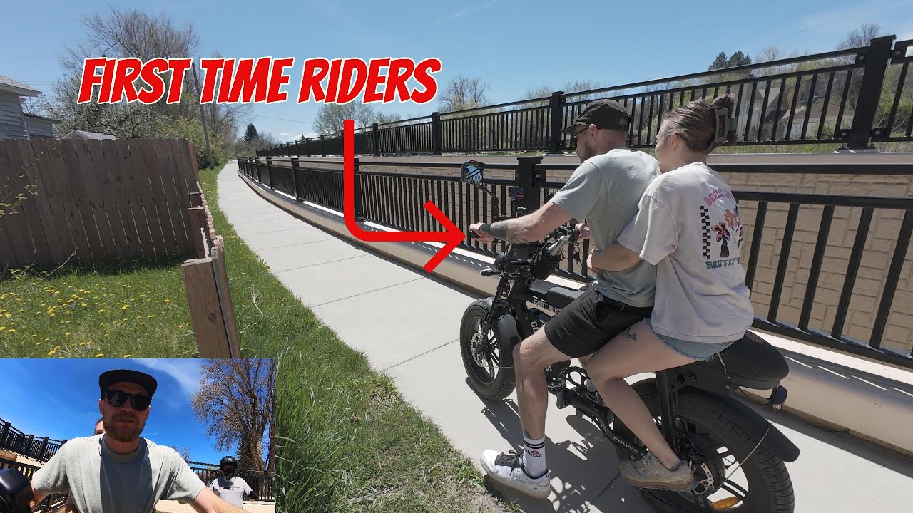 Two of my local viewers ride my 60V Goat Power Bikes Power Goat for the ...