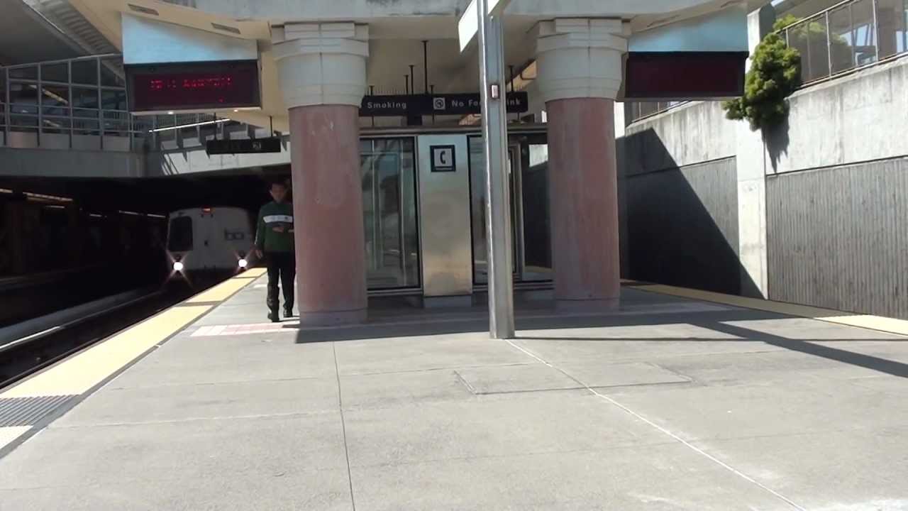 SFO Airport Train Arriving at Colma BART (HD) - YouTube