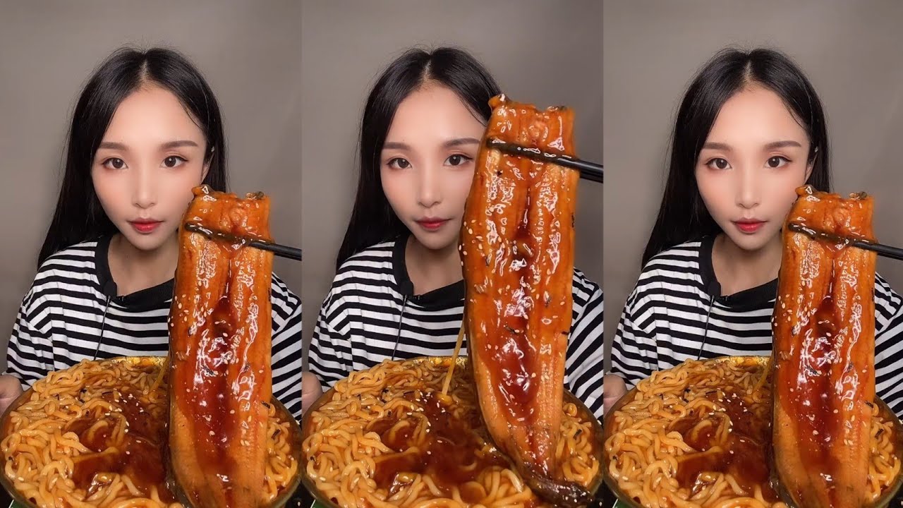 Asmr Mukbang Spicy Eel Noodles Food Eating Show Youtube