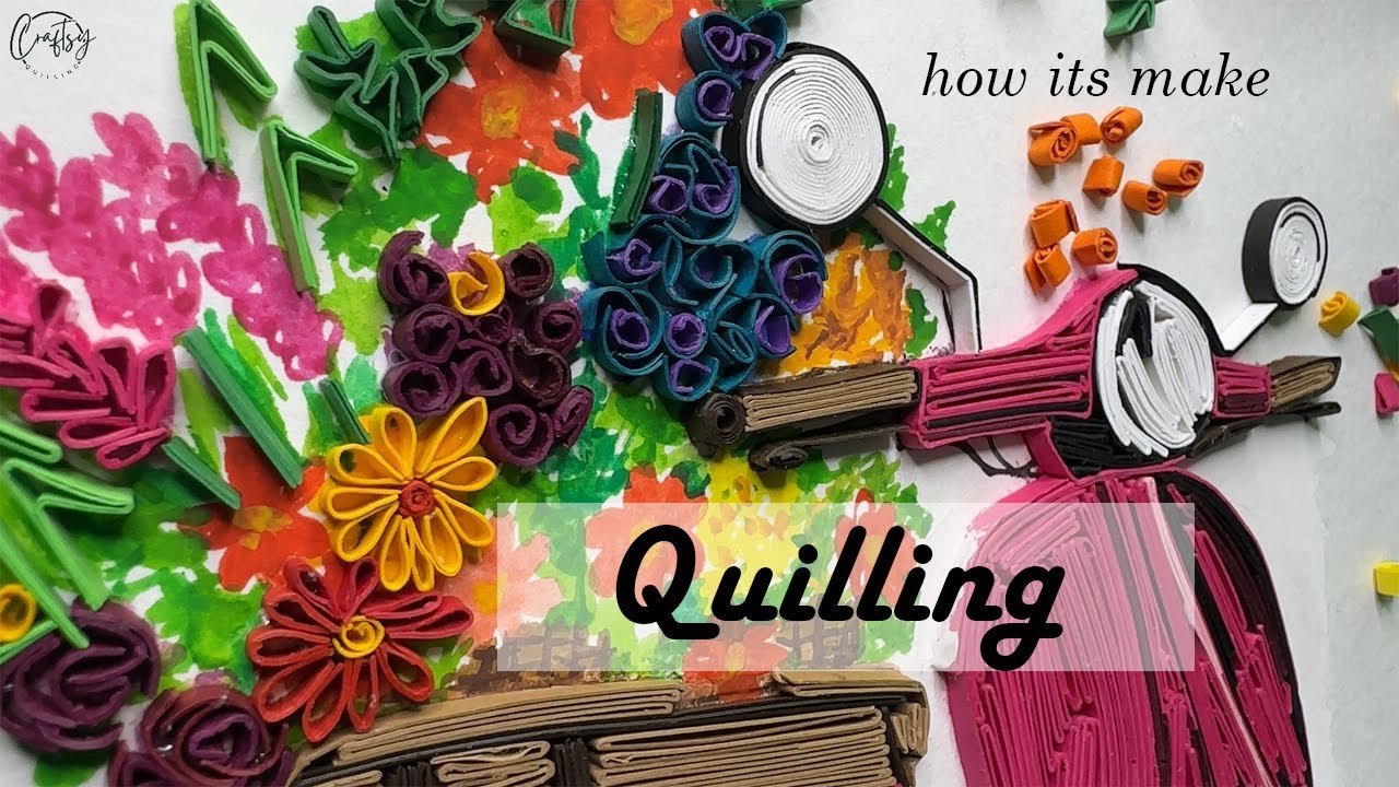 How to create paper quilling with 3mm Paper - Scooter with Beautiful ...