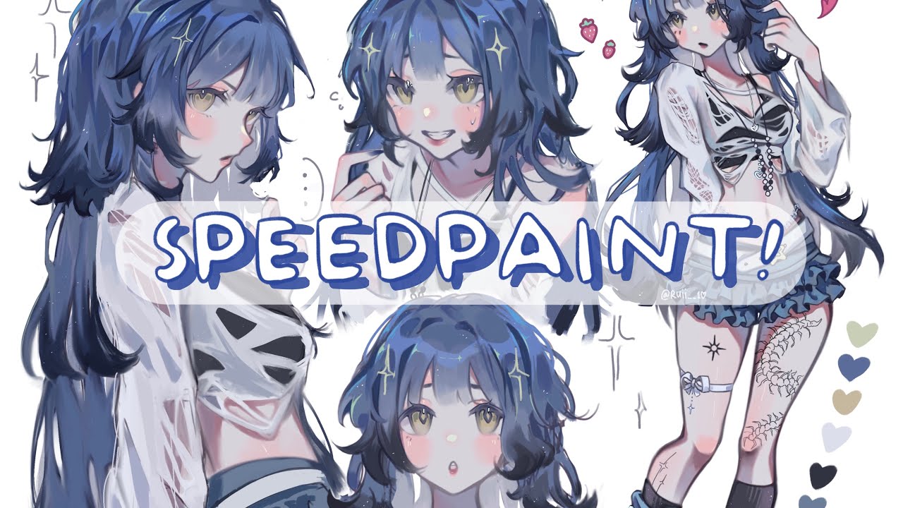 🫐 Redesigning my persona!! Character sheet【Procreate Speedpaint】 - YouTube