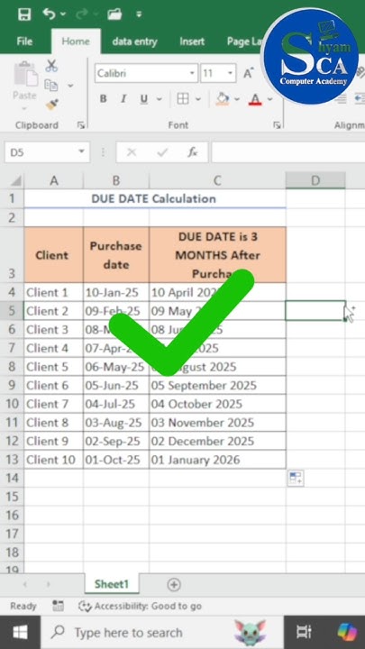 DUE DATE Calculation In Excel 🚀 #excel #microsoftexcel #exceltips #edate #dataanlysis # ...