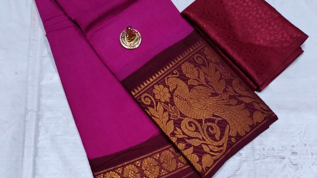 Trendy and traditional *Mayuri Long Border Silver Zari sarees😍Raja tex ...