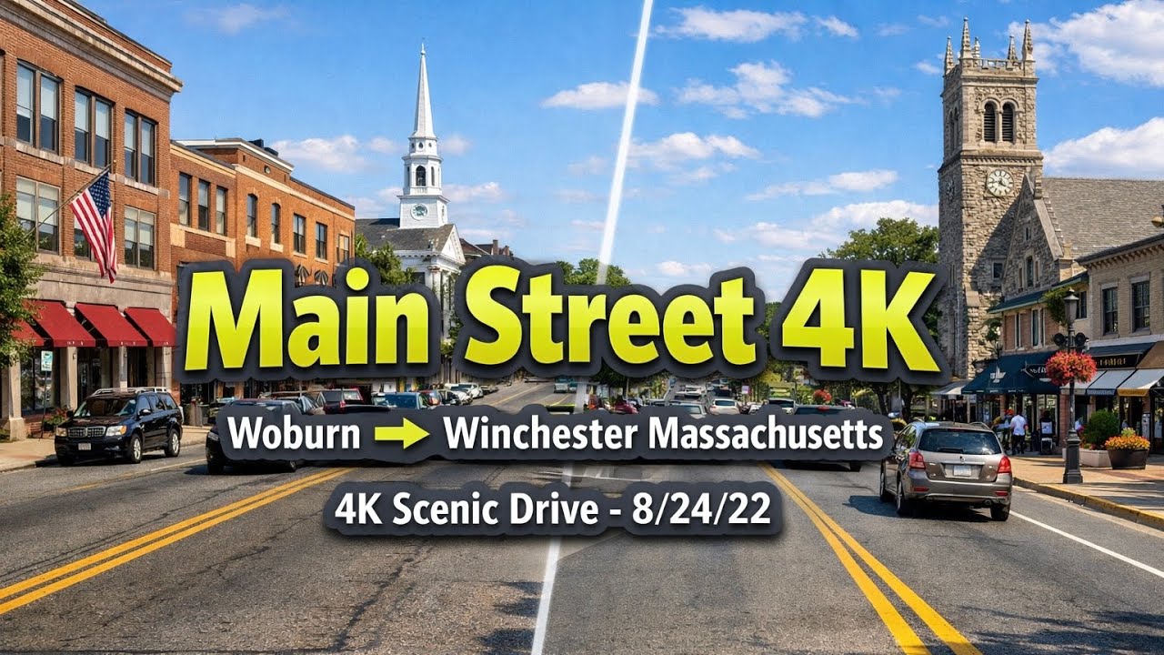 Main Street 4K | Woburn - Winchester Massachusetts | 4K Scenic Drive ...