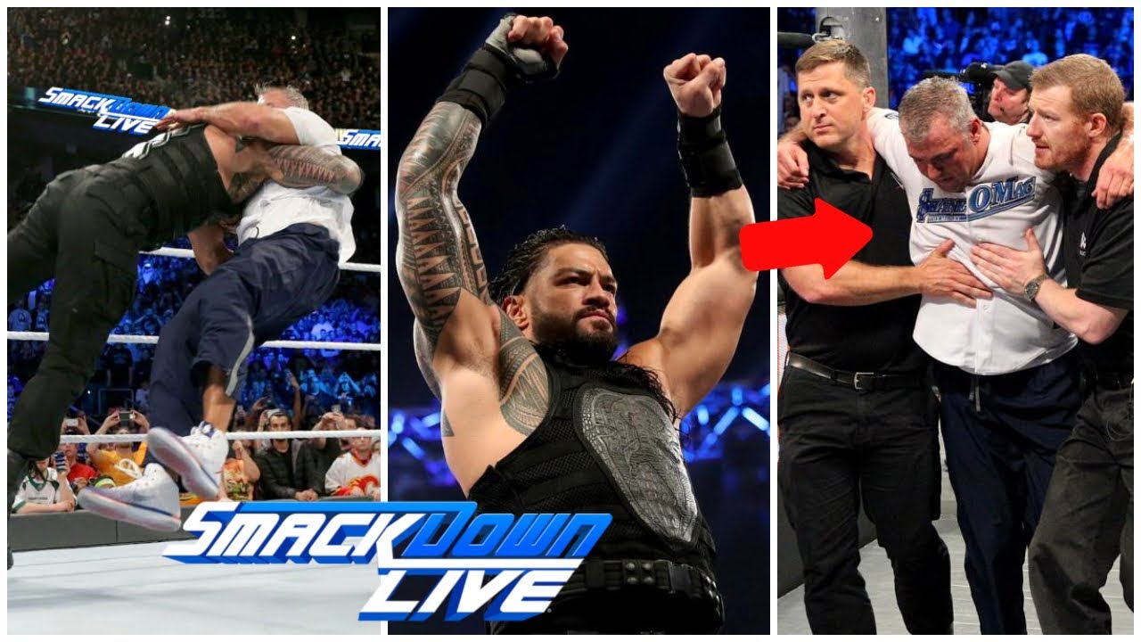 ROMAN REIGNS ATTACKS SHANE McMAHON SMACKDOWN LIVE 30/4/2019 | WWE ...