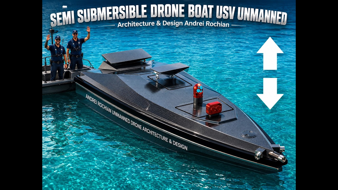5.5m High Speed Semi Submersible Drone Boat USV UNMANNED Architecture ...
