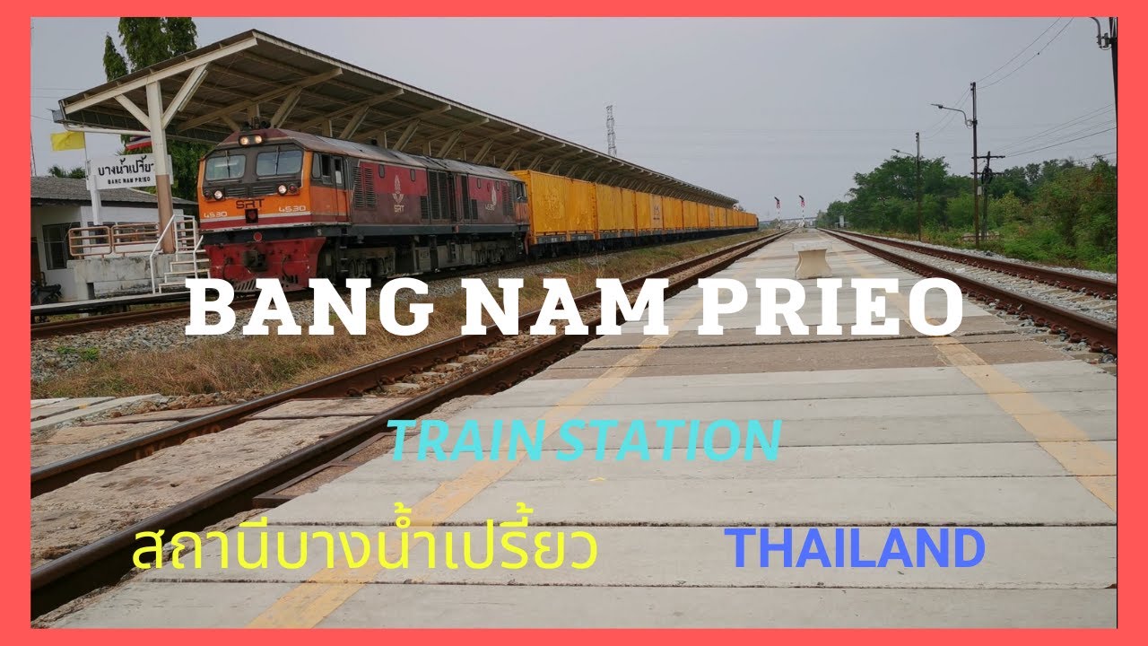 Trains at Bang Nam Prieo Station in Thailand|freight trains and ...