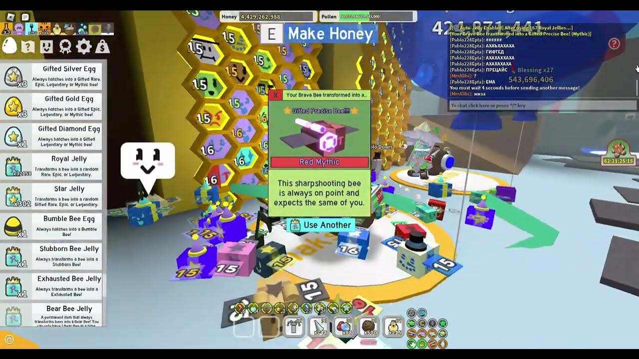 Getting a Gifted Precise Bee on Royal Jelly | Bee Swarm Simulator - YouTube