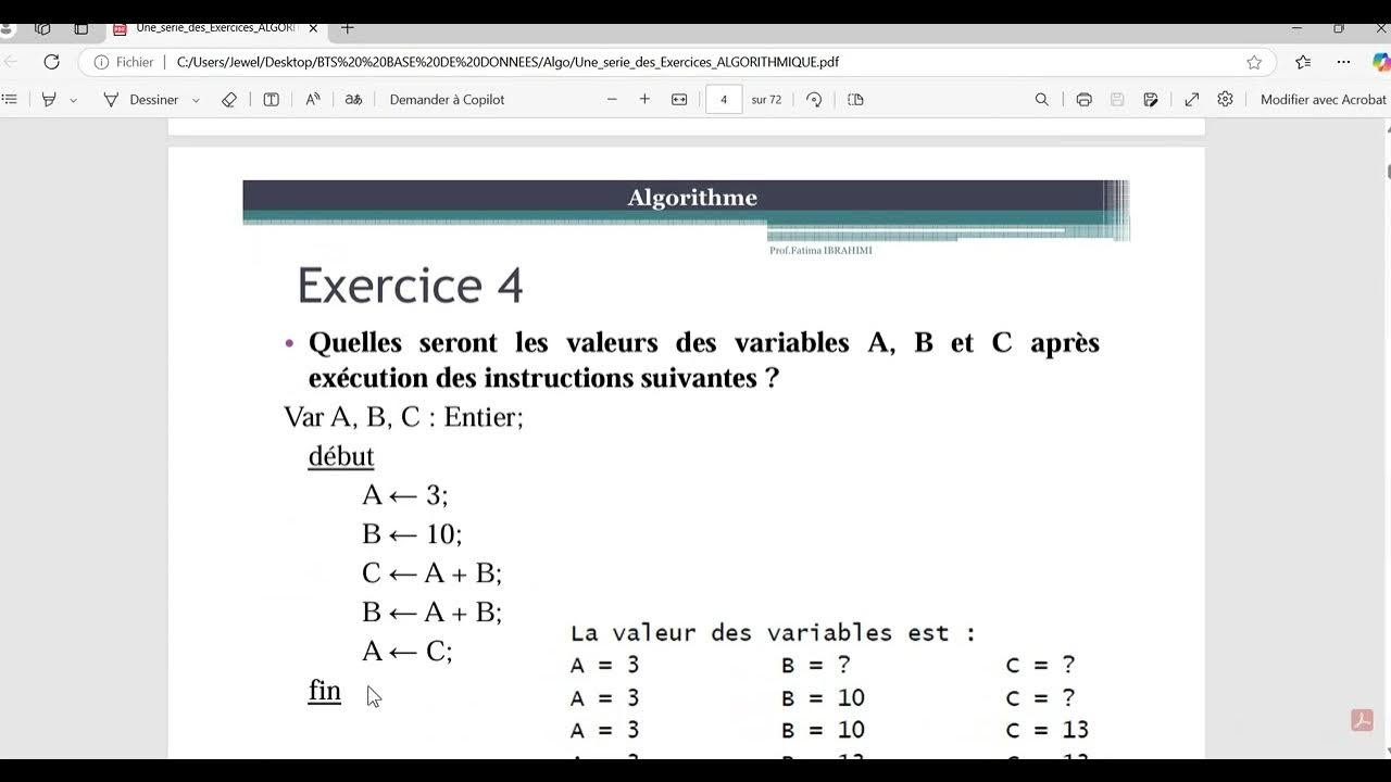 Module Algo Simple : Exercice 4 - YouTube