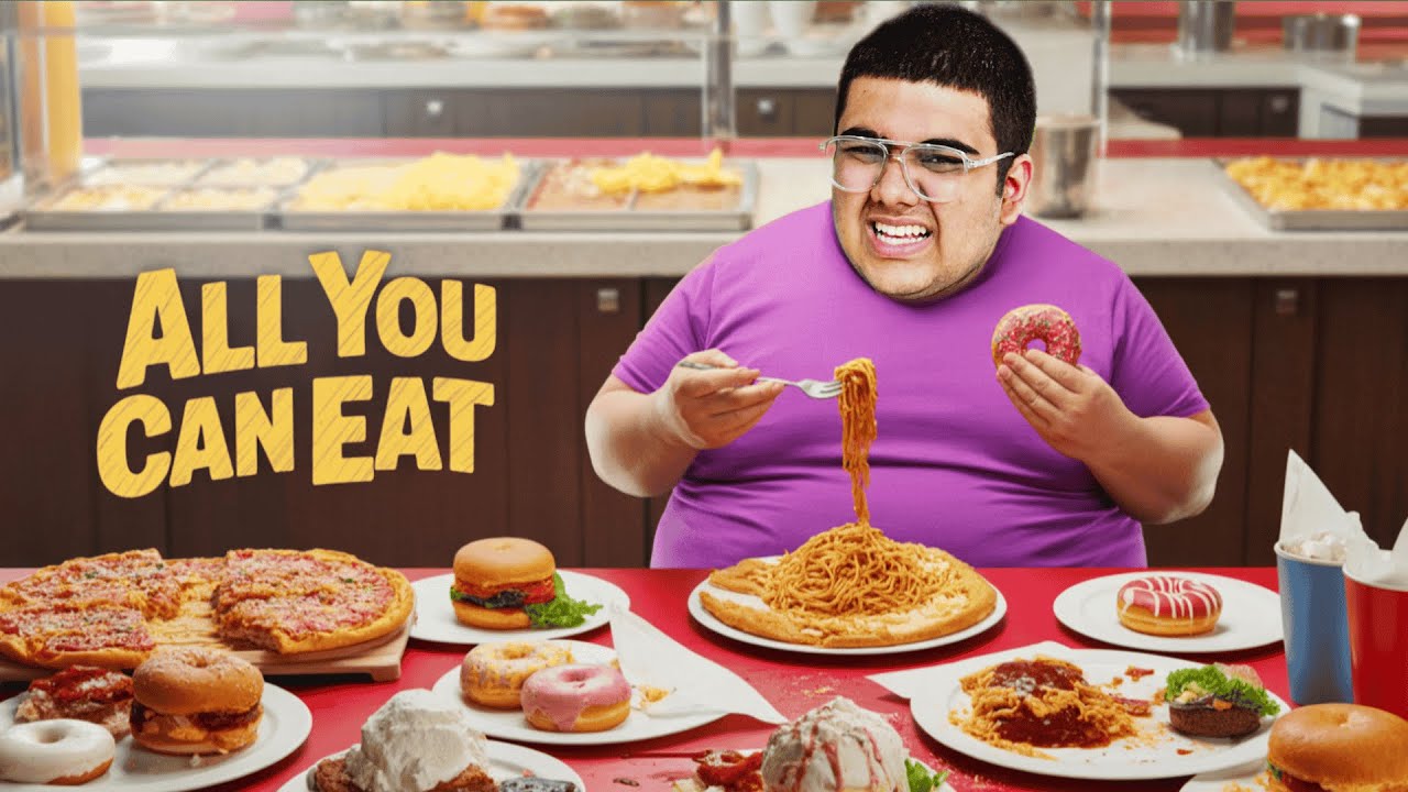 Fat man tries to win against an all you can eat buffet - YouTube