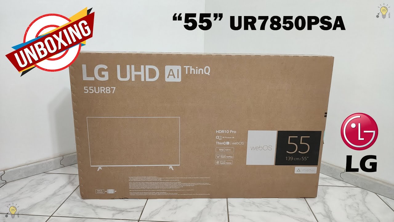 Unboxing TV LG "55" UR8750PSA 4K ULTRA HD - Bluetooth / Alexa / HDR ...