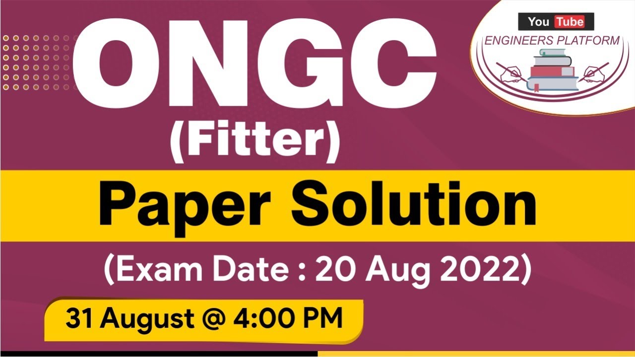 ONGC Exam 2022 Paper Solution |ONGC Paper Live Solution | Fitter ...