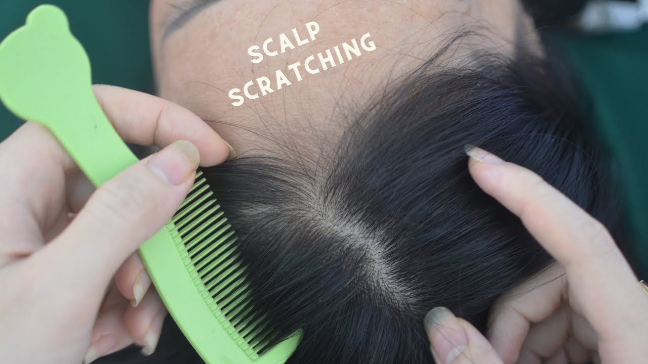 ASMR Hair Sounds With Scalp Scratching, Hair Parting, Hair Combing Real ...