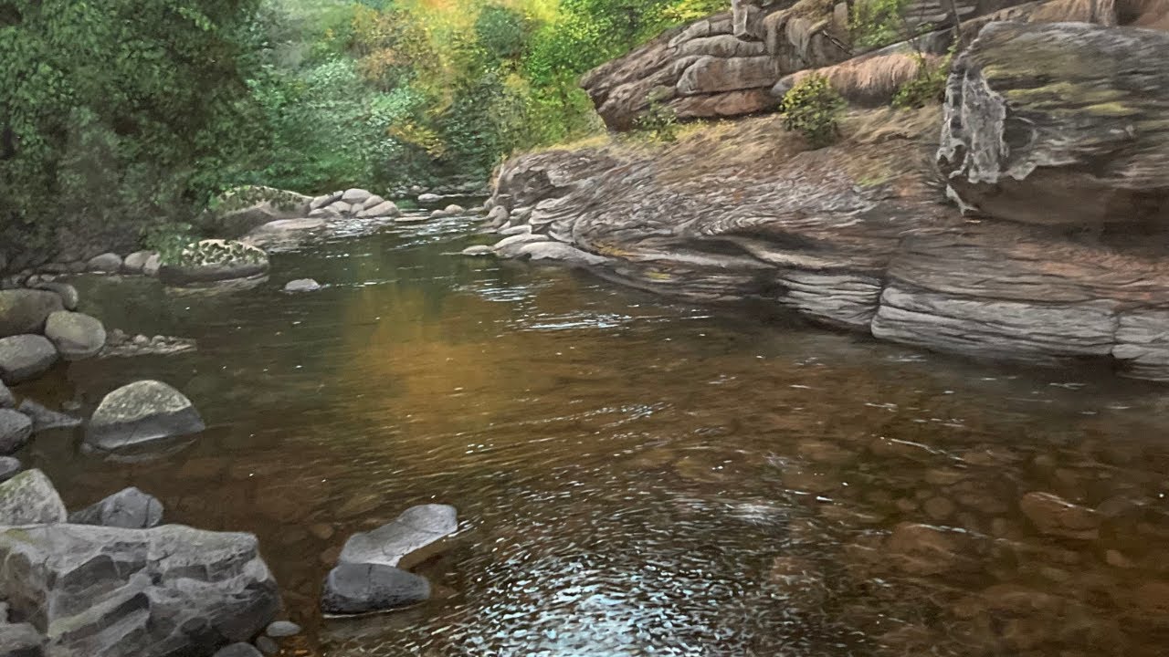 Painting a Realistic Creek | Timelapse | Part 3 of 4 - YouTube