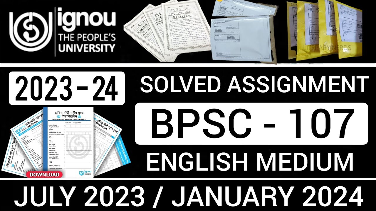 BPSC 107 SOLVED ASSIGNMENT 2023-24 | BPSC 107 SOLVED ASSIGNMENT 2023-24 IN ENGLISH | BPSC 107 ...