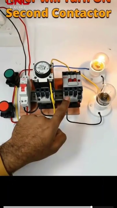 Two Contactors Connection with Add-on Block Delay Timer; Operation - YouTube