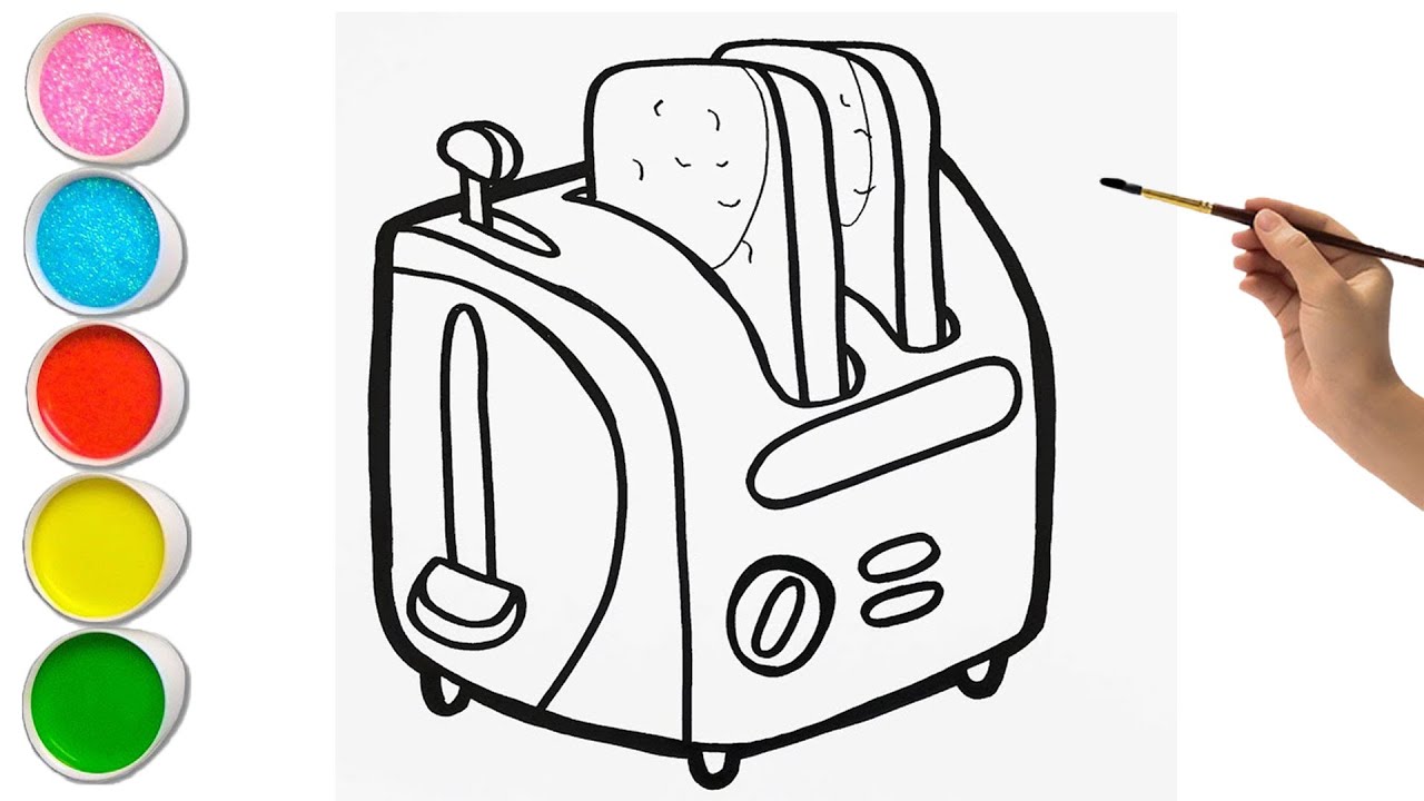 How to Draw a Toaster For Kids And Toddlers - YouTube
