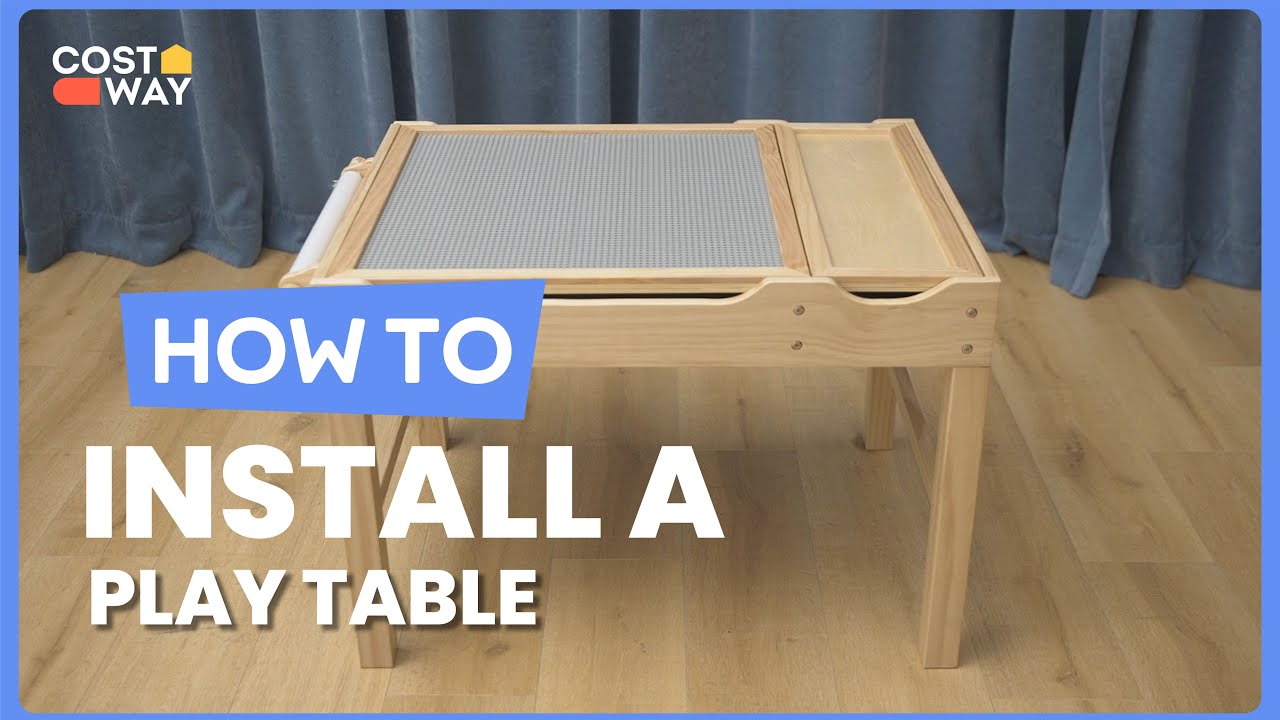 How to Install the Kids Multi Activity Play Table Wooden Building Block ...