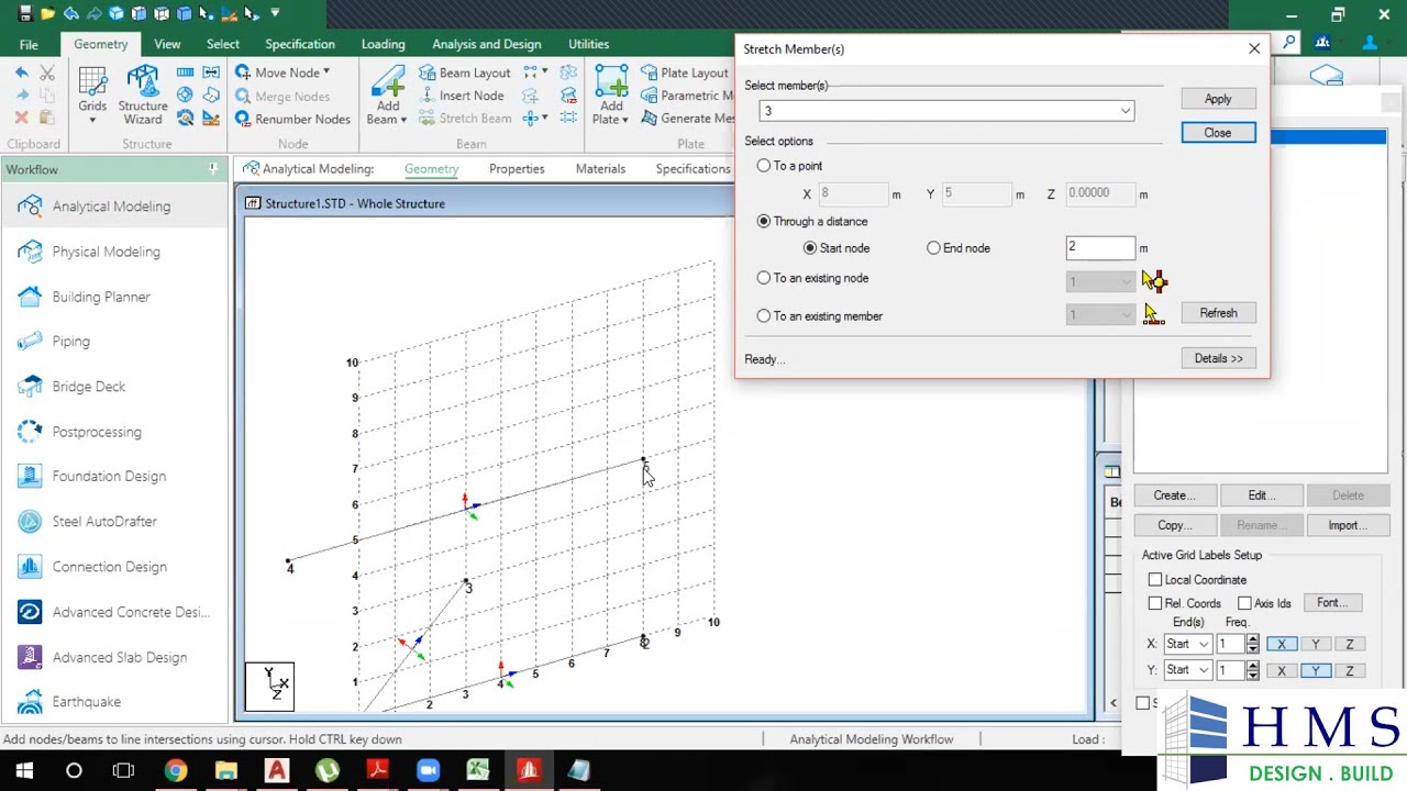 STAAd Pro Tutorial For Beginners Eposide 5 Stretch Beam By HMS ...