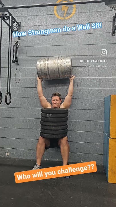 Strongman Wall-Sit!!! #strong #strongman #wallsit #funny #heavy - YouTube