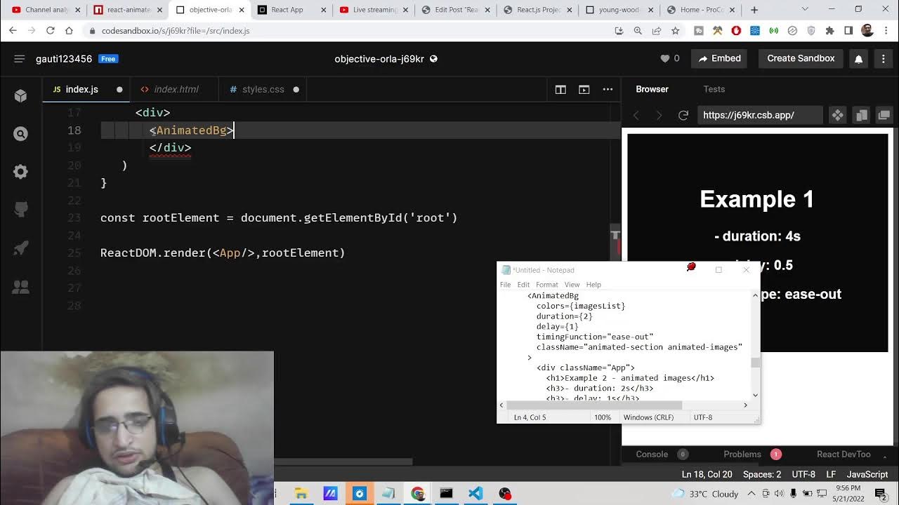 React.js Project to Build Animated Video Backgrounds With Images ...