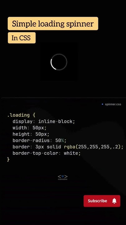 Simple Loading Spinner In Css Css Coding Codingtips Youtube