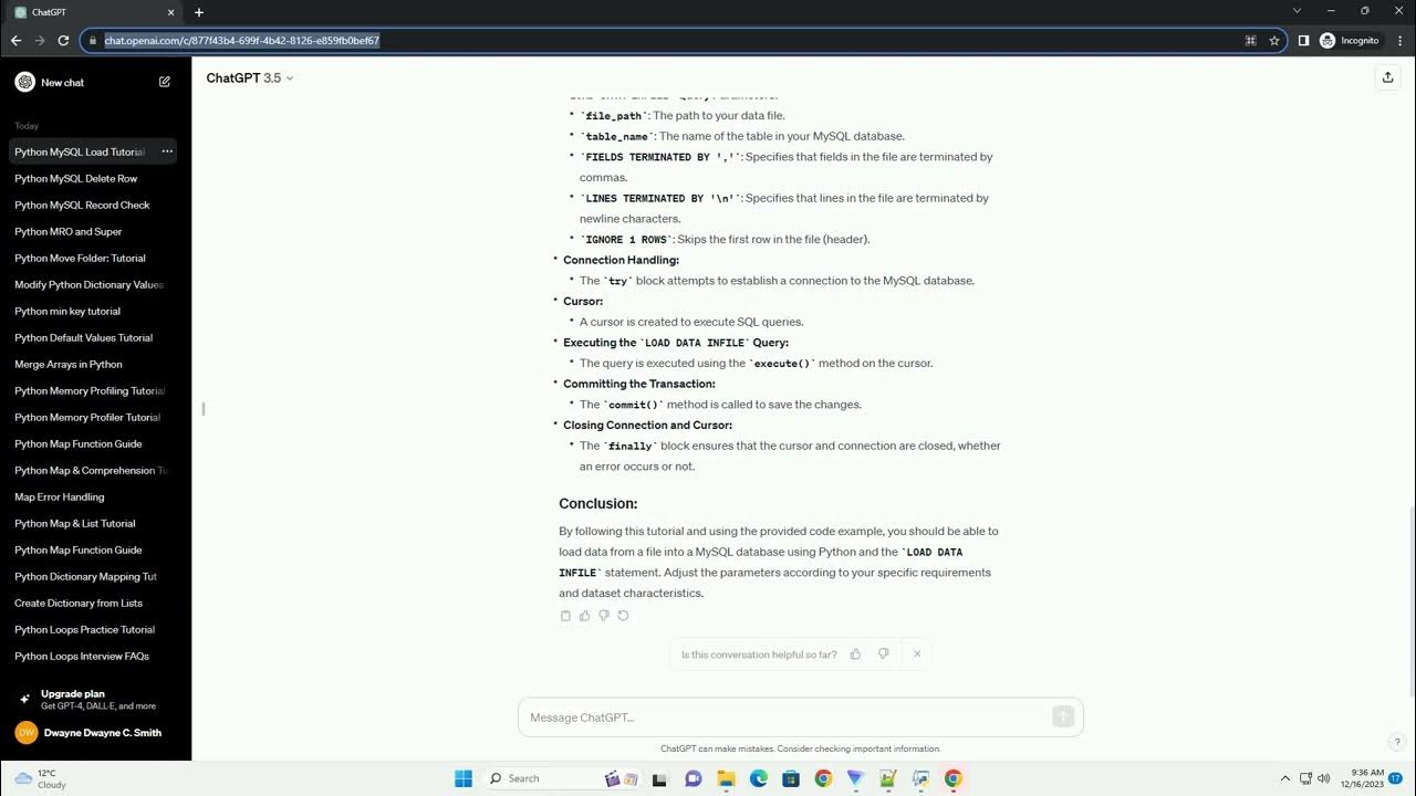 Python Mysql Load Data Infile Youtube