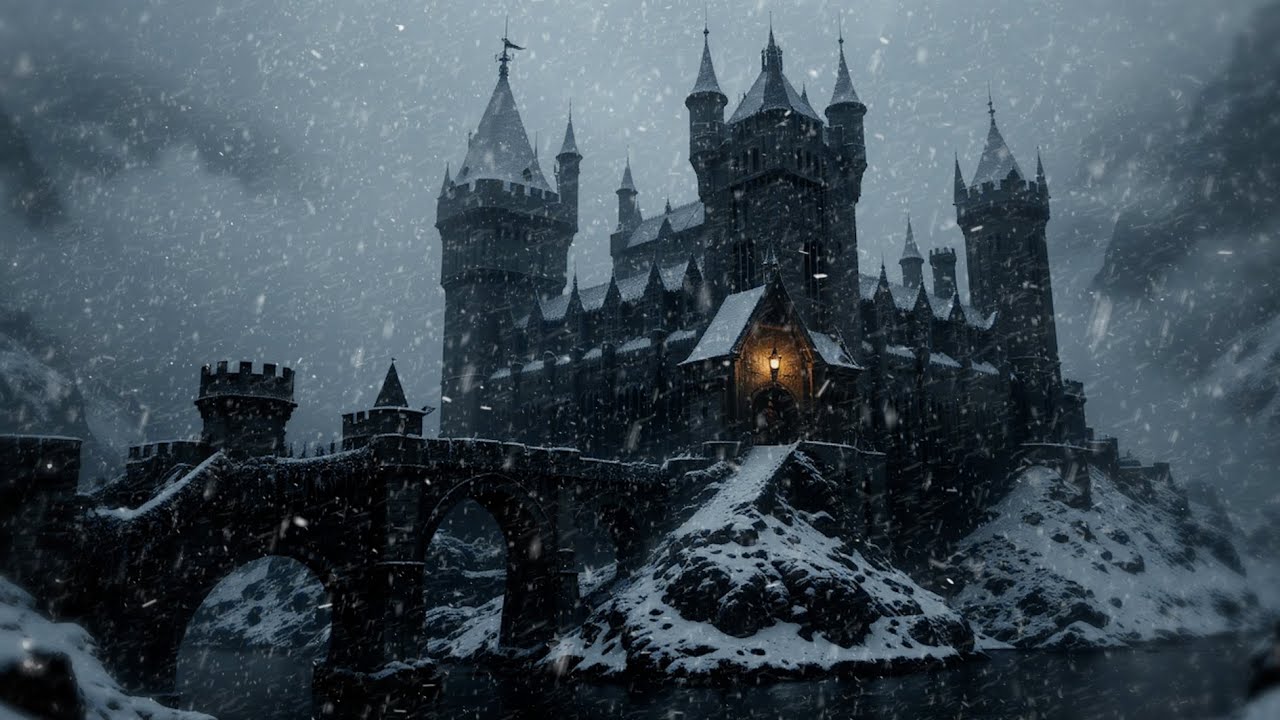 Freezing winter storm┇Eerie Howling Blizzard Winds At A Dark Creepy ...