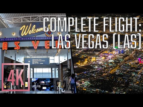 COMPLETE Night Airport & Flight Ambience | Harry Reid Las Vegas Int'l (LAS) | Takeoff & Landing
