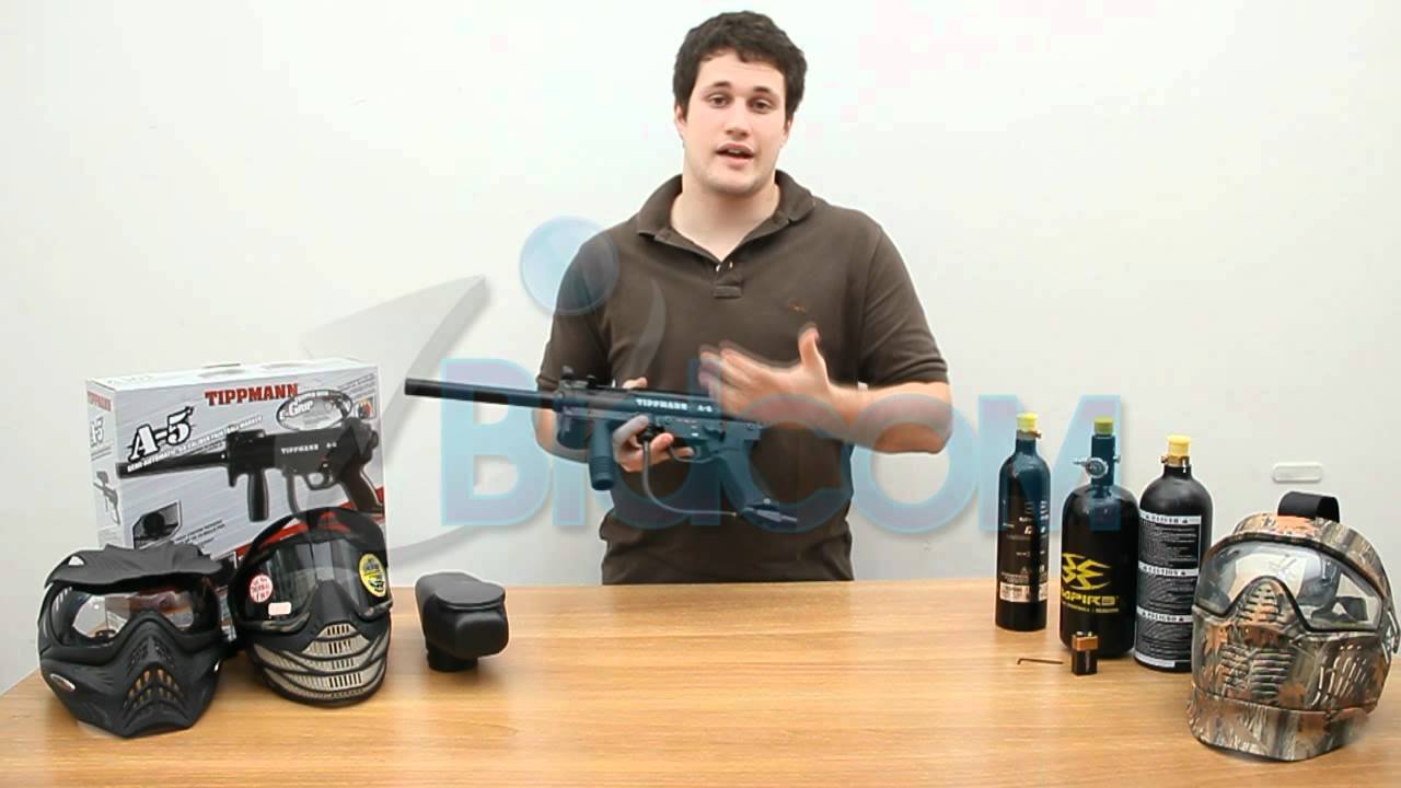 Paintball Marcadora Tippmannn A5 con E-grip Automatica - YouTube
