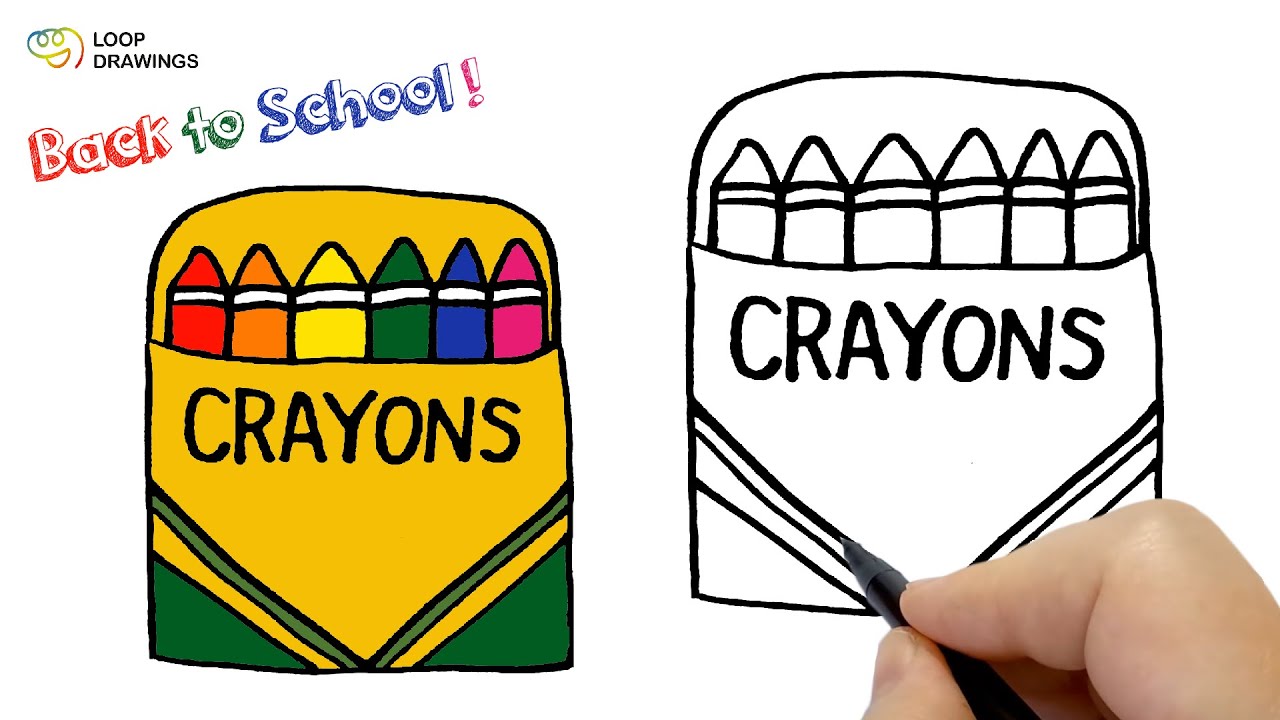Let's draw Crayons! 🖍 ️Back to School 🏫| Drawing & Coloring - YouTube