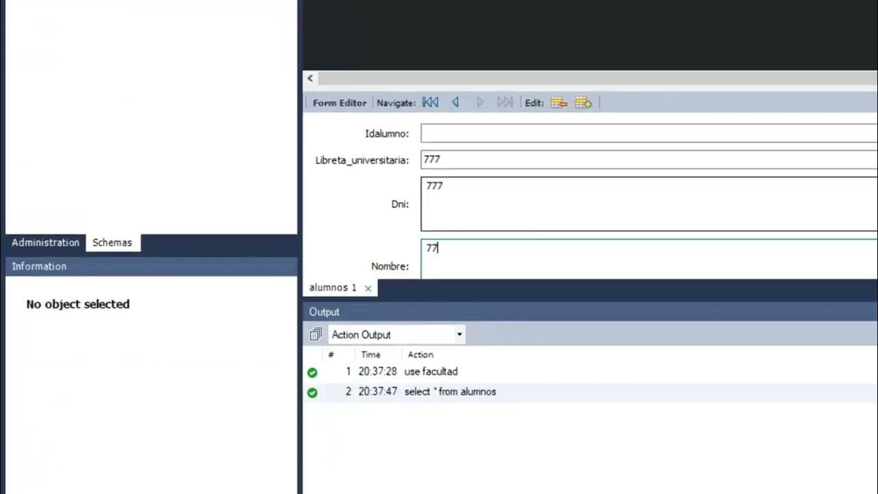 Insertar un registro en una tabla con MySQL Workbench - YouTube