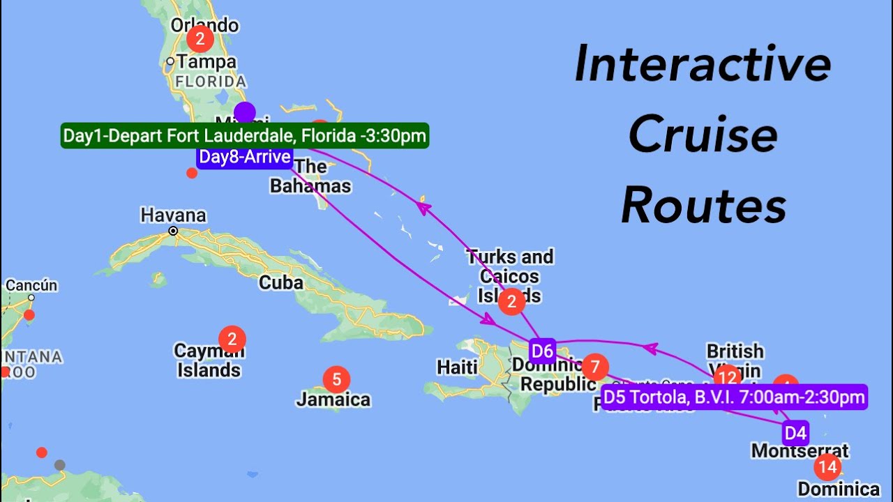 World Cruise Interactive Map: SightsOnMap.com - YouTube