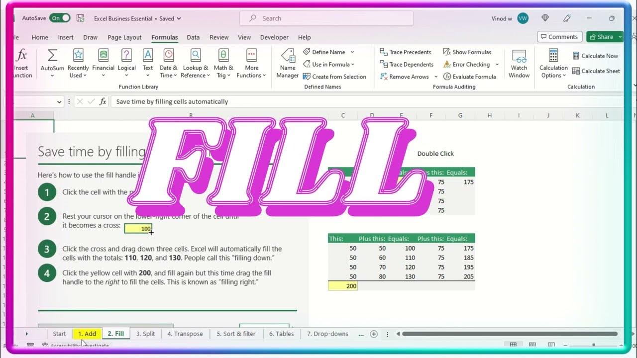 Excel's Fill Option: A Comprehensive Guide | Excel Business Essentials ...