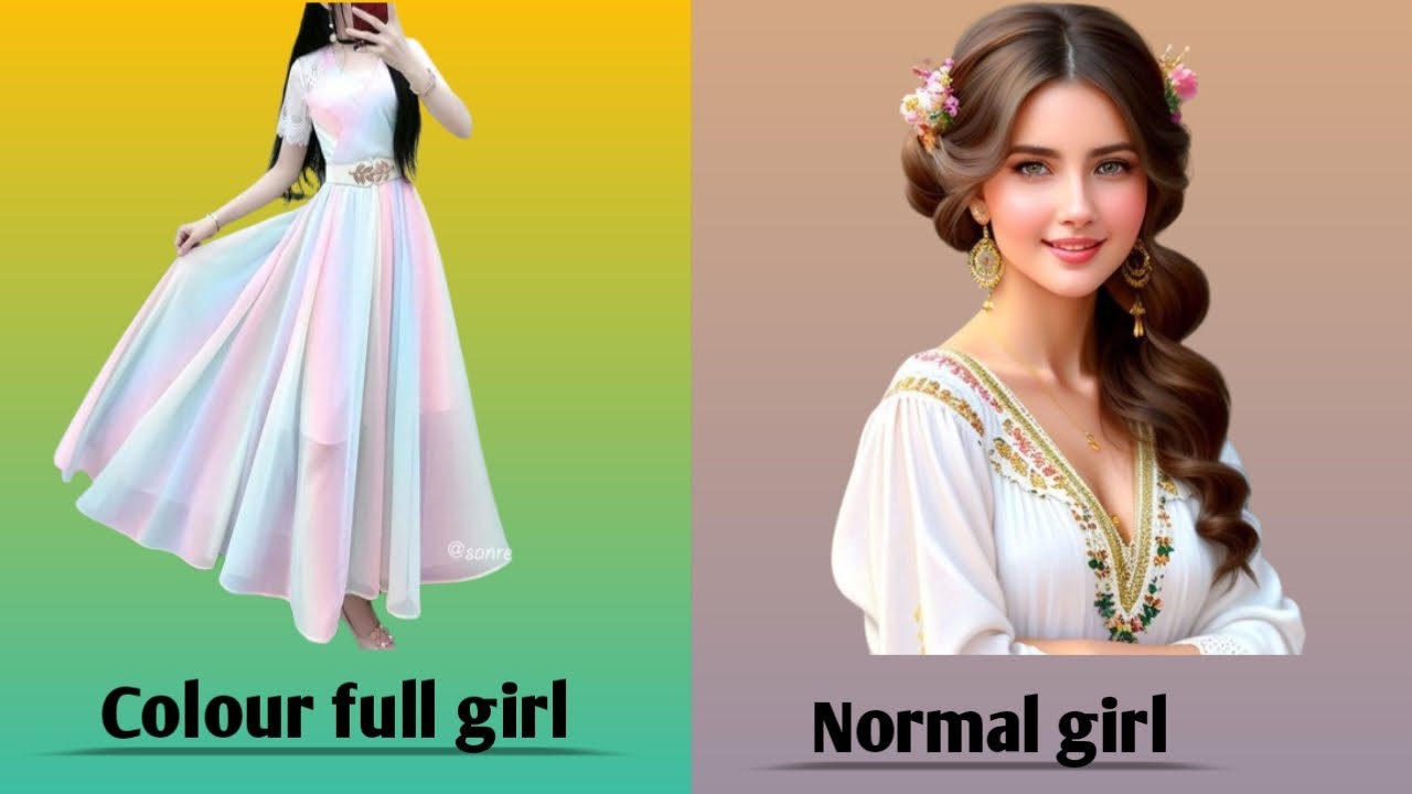 colour full girl vs Normal girl !! colour full vs Normal ...