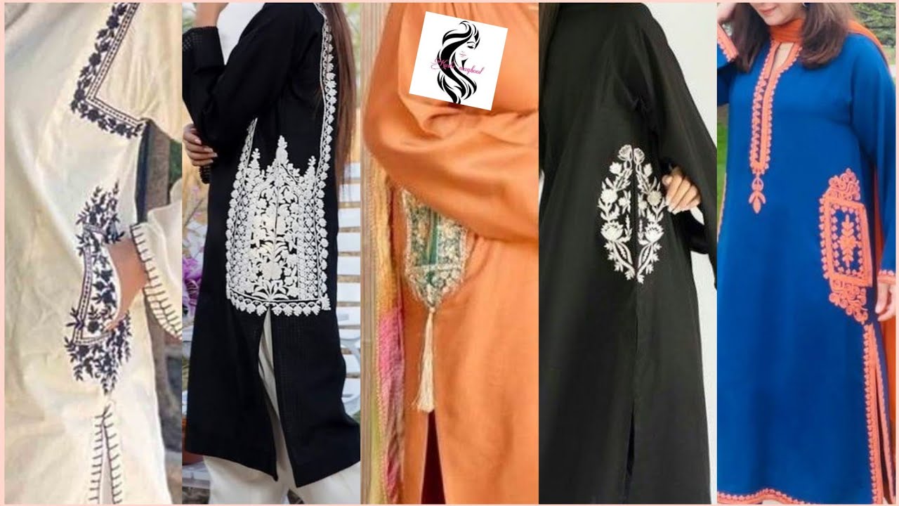 2023 embroidered Side pocket Kurta Kurti style and technique detailing ...