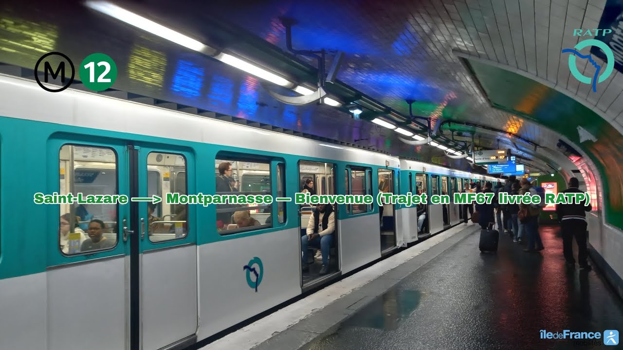 [Métro ligne 12 RATP] Voyage à bord d'un MF67 de Saint-Lazare à ...