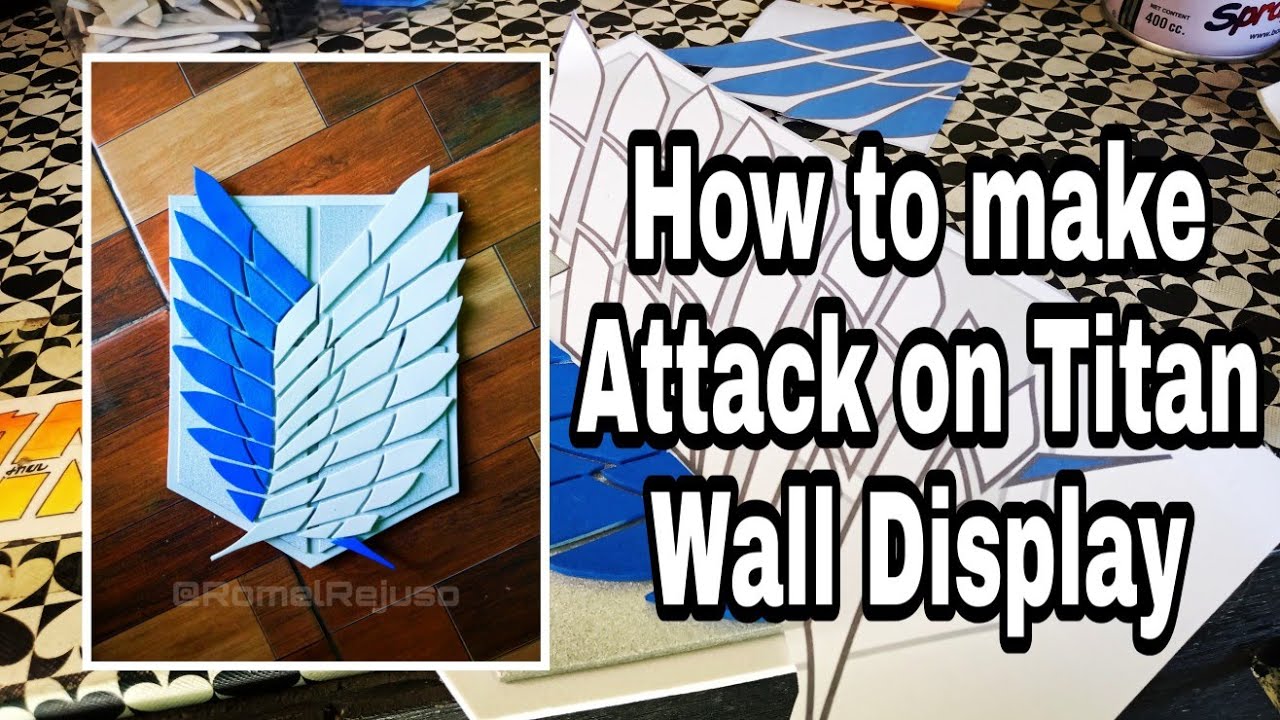 DIY ATTACK ON TITAN WALL DISPLAY | SURVEY CORPS LOGO - YouTube