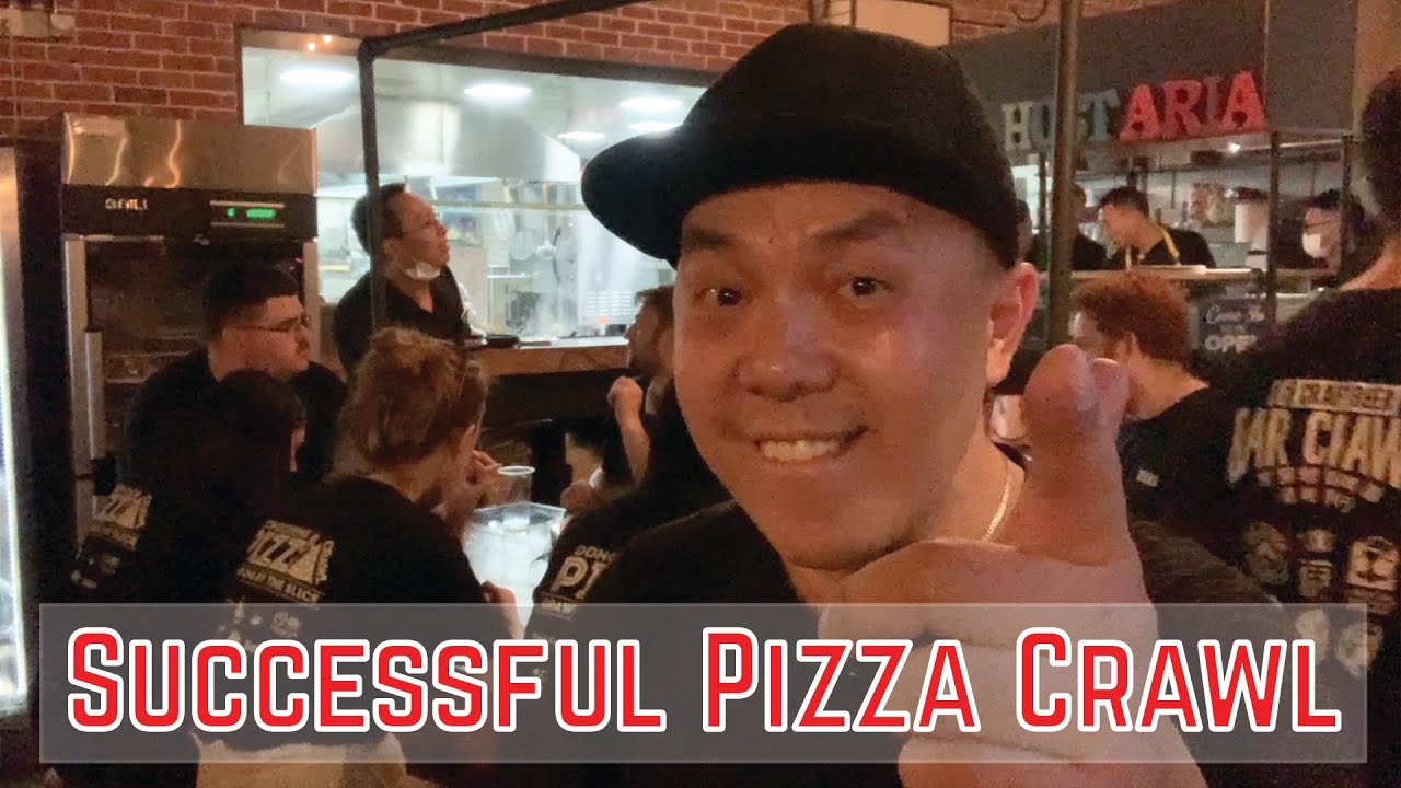 Our first pizza crawl, a successful pizza crawl party! - YouTube