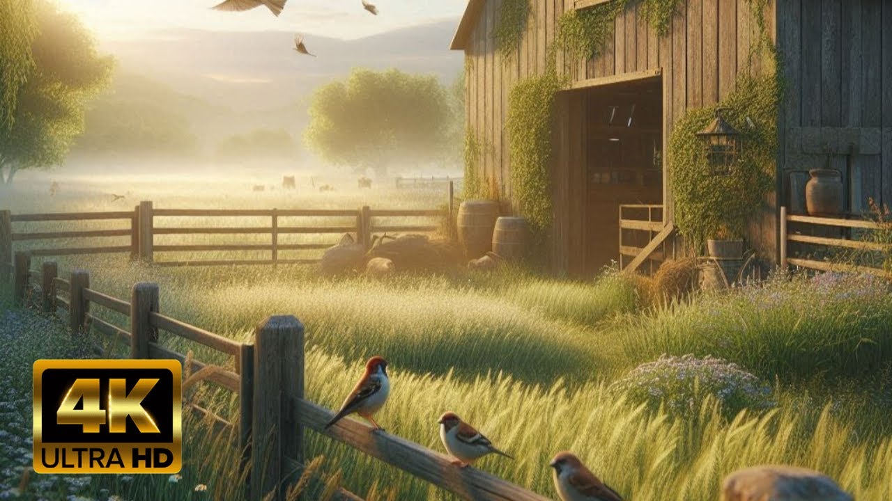 Rustic Farmyard Ambience | Relaxing Bird Chirps & Calm Nature Sounds ...