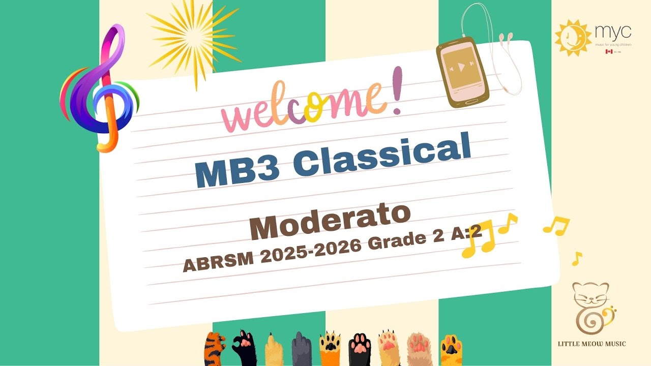 MB3 Classical - ABRSM 2025-2026 Grade 2 A:2 Moderato - YouTube