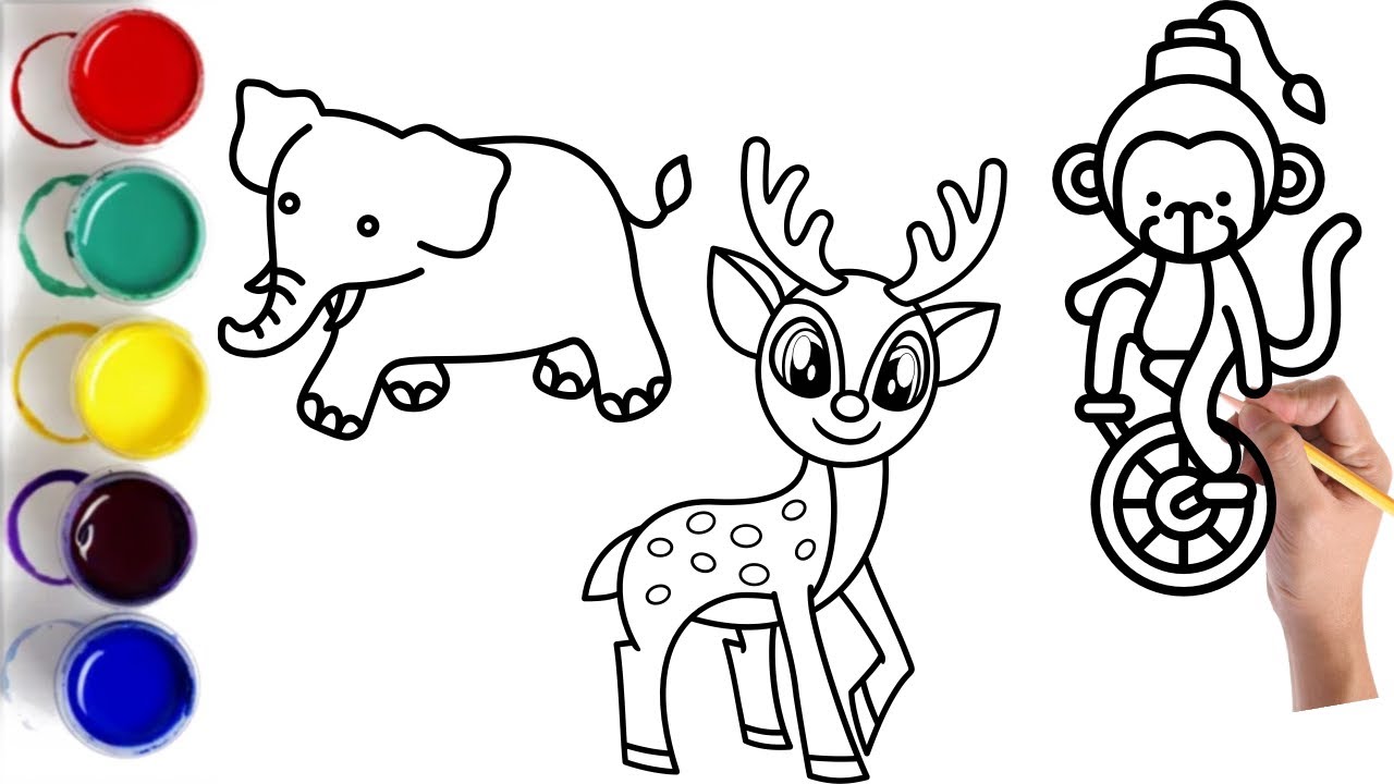 Learning and Painting Animals For Kids and Toddlers - YouTube