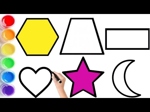 2D Shapes drawing, Colors for kids | Toddler Learning videos, 2D shapes ...
