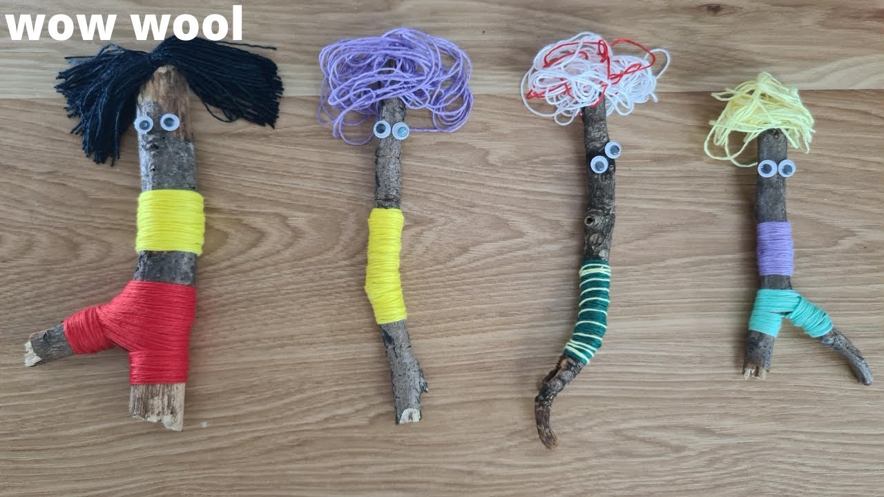 Wow Wool - Amazing Crafts Ideas With Wool - Make Cute Stick Family ...