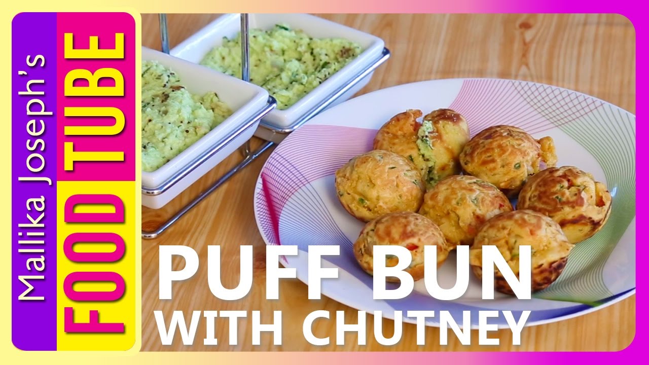 Puff Bun With Green Chutney Recipe | Mallika Joseph - YouTube
